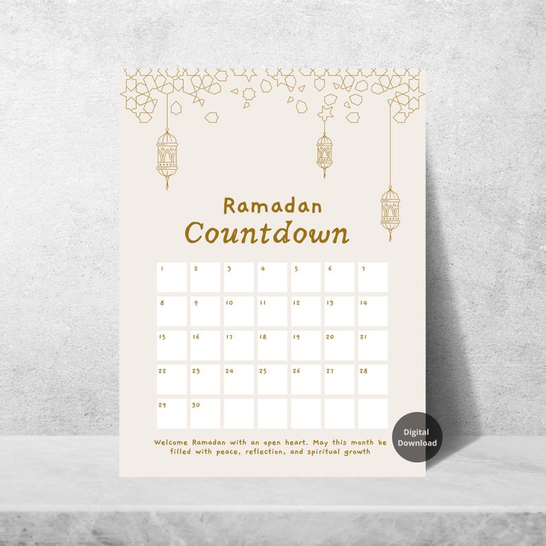Ramadan Advent Calendar Ramadan Countdown Calendar Ramadan 2025 Gift Muslim Calendar Printable ...