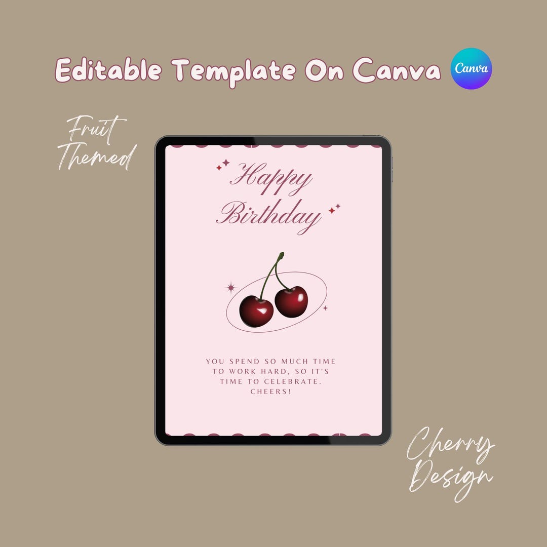 Happy Birthday Card Pink Birthday Wishes Birthday E Card Cherry Pink ...
