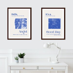 Trendy Blue Wall Art Set of 5 Blue Botanical Poster Languages Poster ...