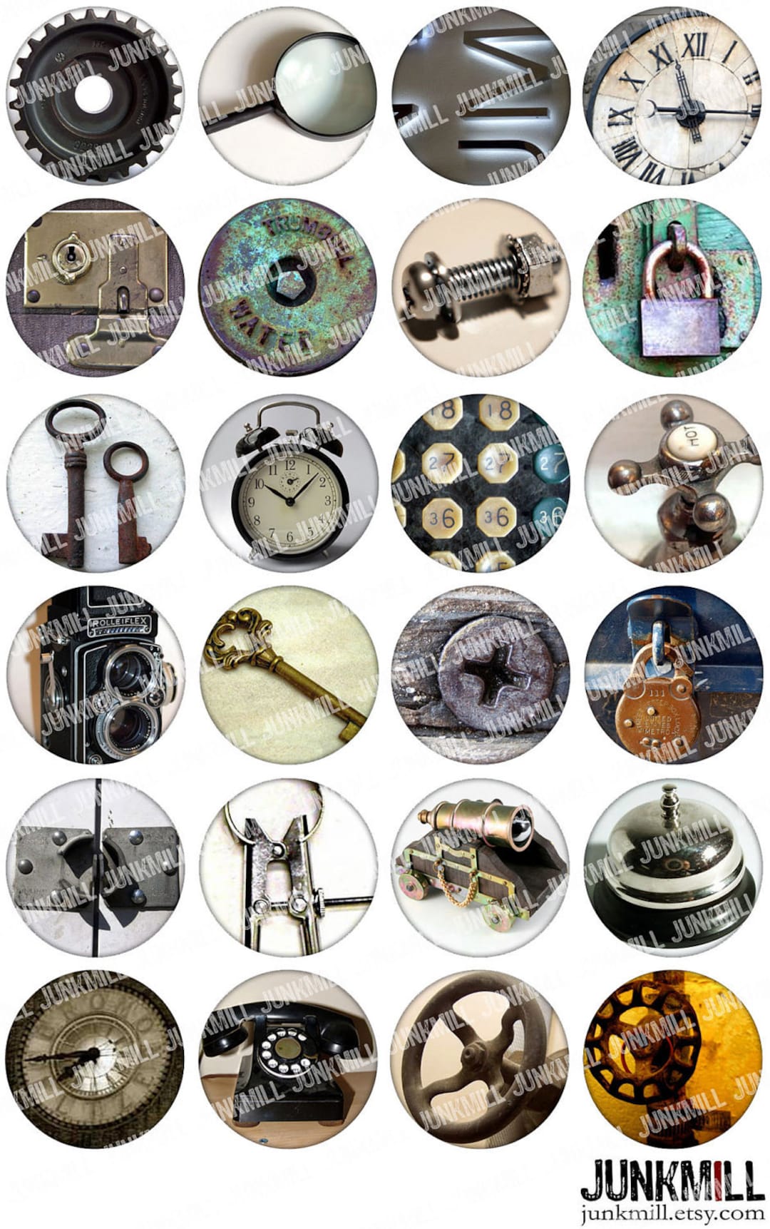 STEAMPUNK PARTS Digital Printable Collage Sheet Vintage Industrial ...