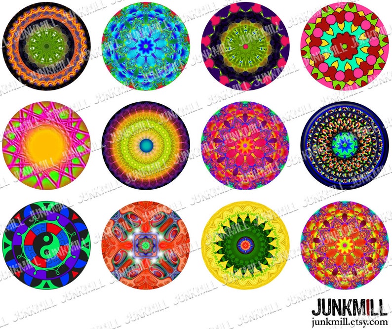 MANDALA Digital Printable Collage Sheet 1 Circles - Etsy