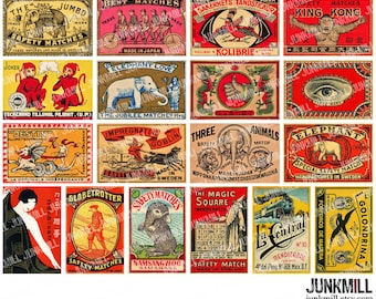 FOREIGN MATCHBOX Digital Printable Collage Sheet Vintage | Etsy