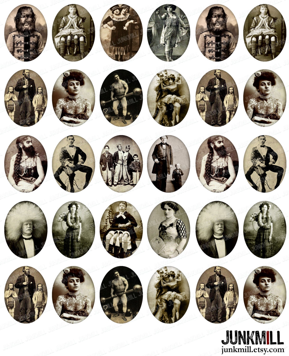 HUMAN ODDITIES Digital Printable Collage Sheet 30 X 40 Mm | Etsy