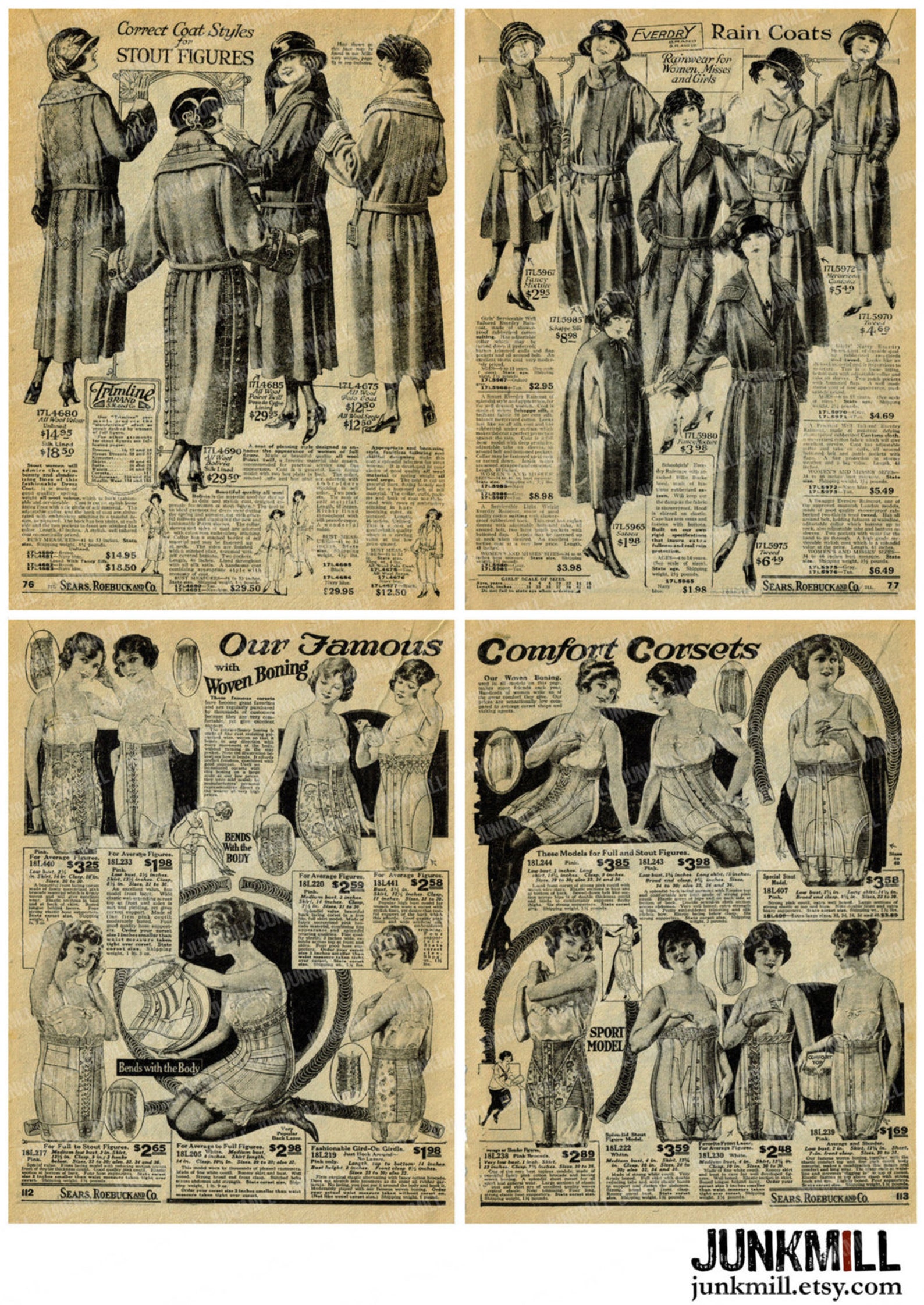 SEARS 1923 - Digital Printable Collage Sheet - 3.5" X 5" - Vintage ...
