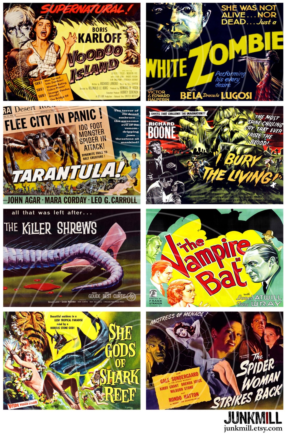 RETRO HORROR Digital Printable Collage Sheet Vintage - Etsy