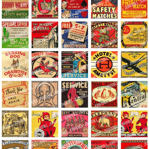 Matchbox Label - Etsy