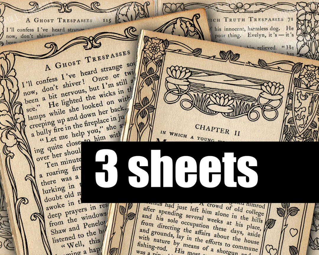 VICTORIAN TEXT - Digital Printable Collage Sheet - Aged Vintage Book ...