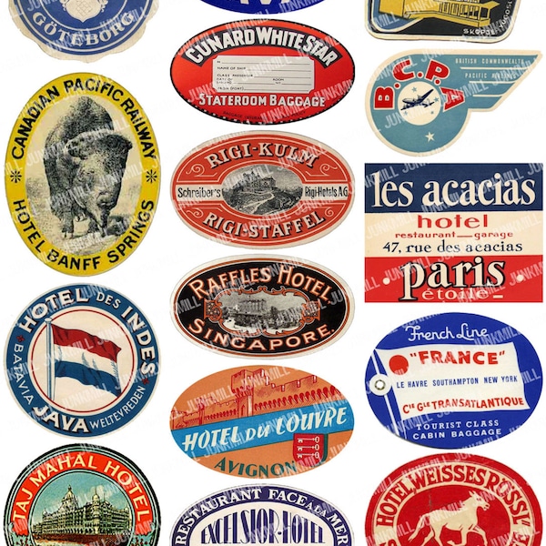 Vintage Luggage Labels - Etsy
