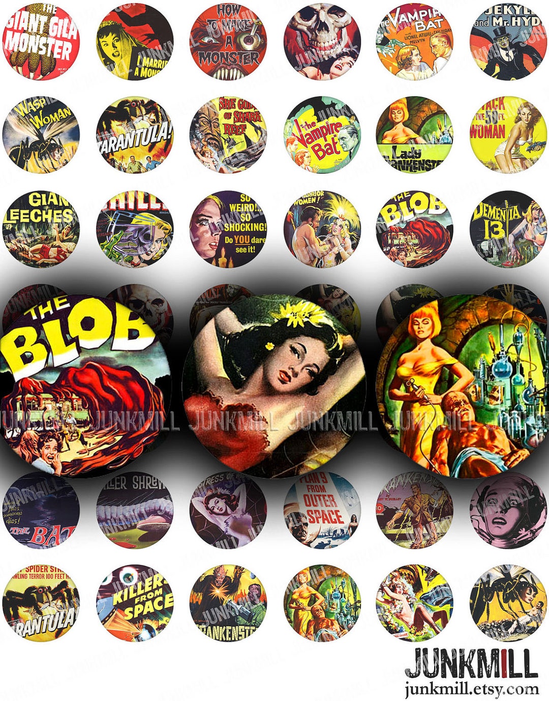 CULT CLASSICS - Digital Printable Collage Sheet - Retro Science Fiction ...