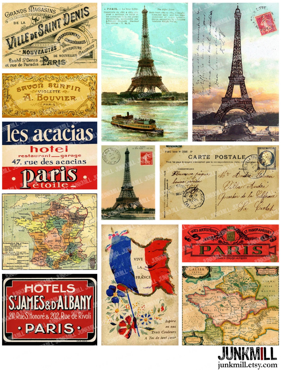 Printable Vintage Travel Postcards
