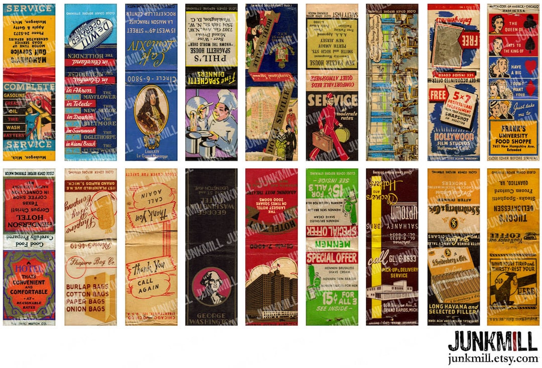 MATCHBOOK MICROSLIDES Digital Printable Collage Sheet - Etsy