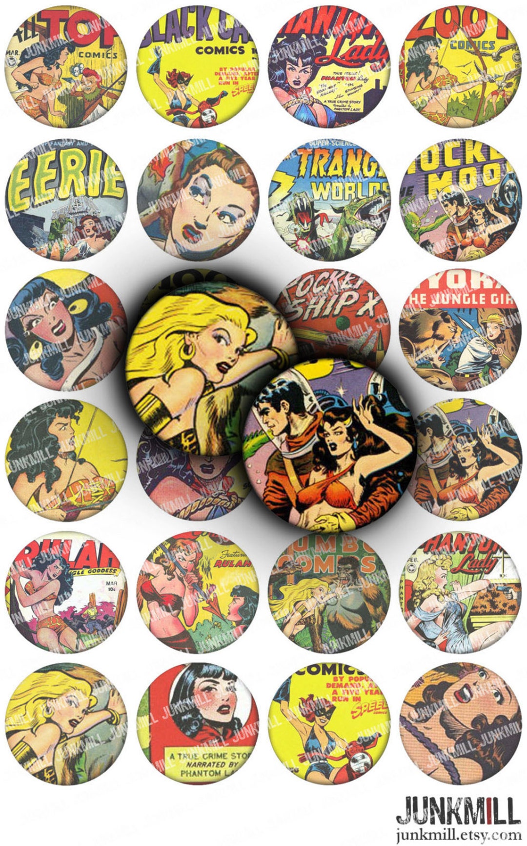 HARDBOILED HEROINES Digital Printable Collage Sheet Risque Pin-ups ...