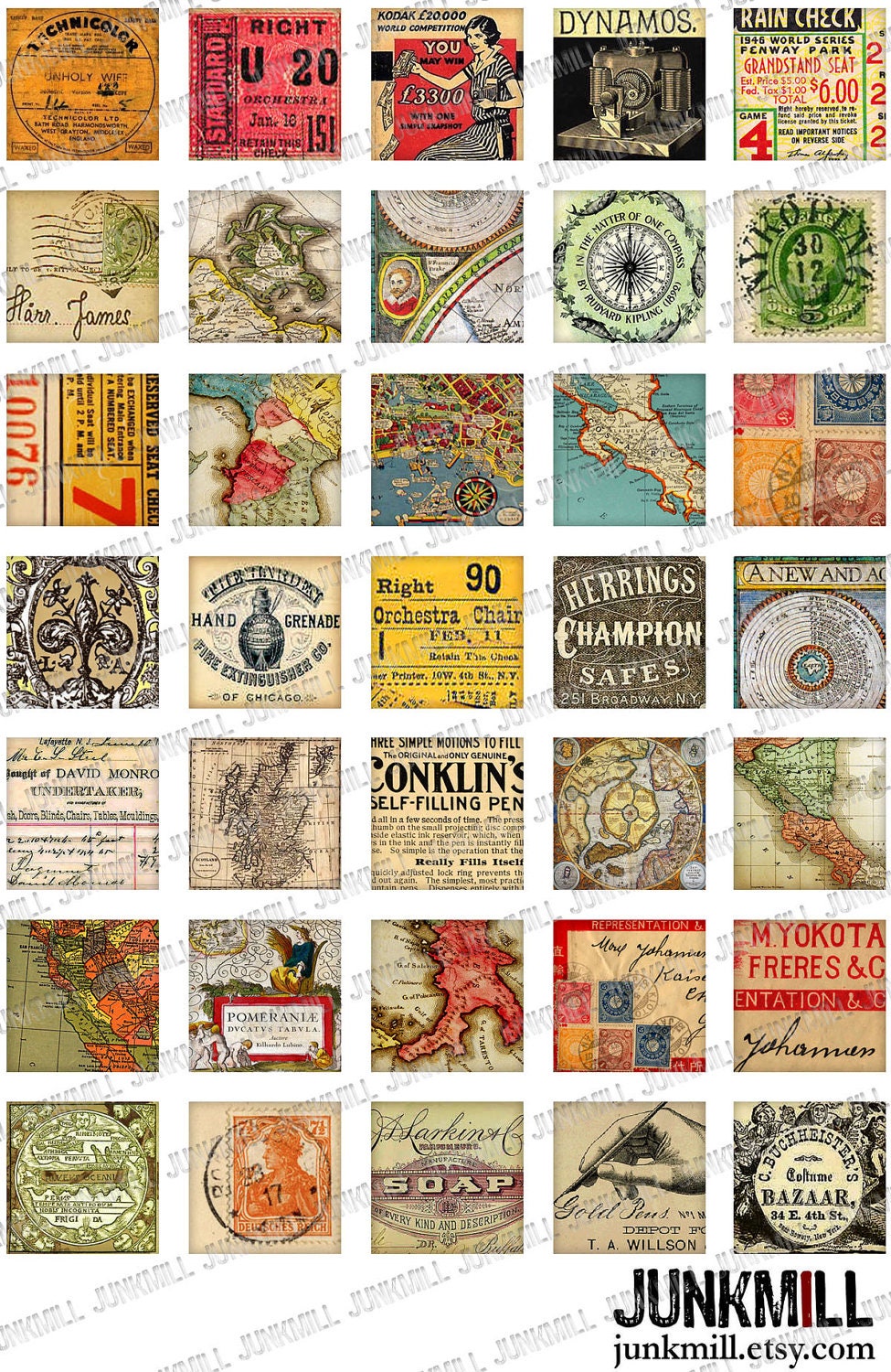 PAPER BITS Digital Printable Collage Sheet Vintage - Etsy