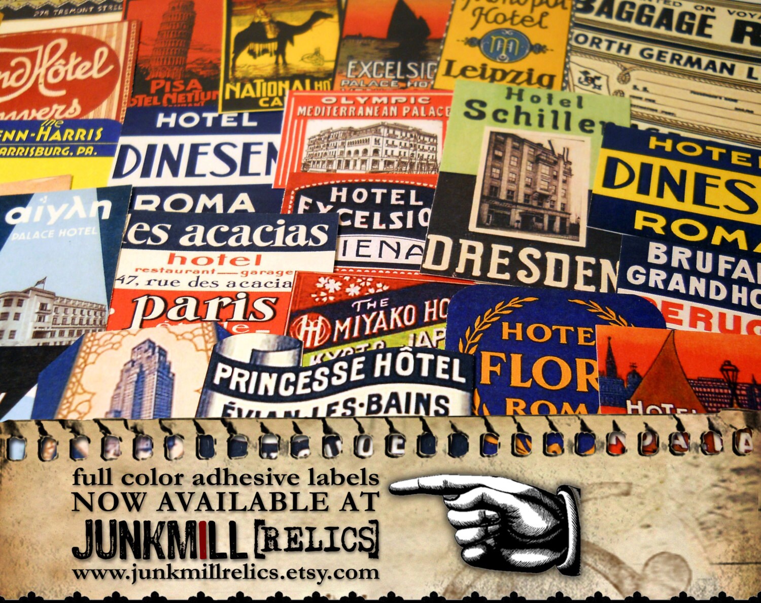 TINY TRAVEL LABELS - Digital Printable Collage Sheet - Vintage Travel ...