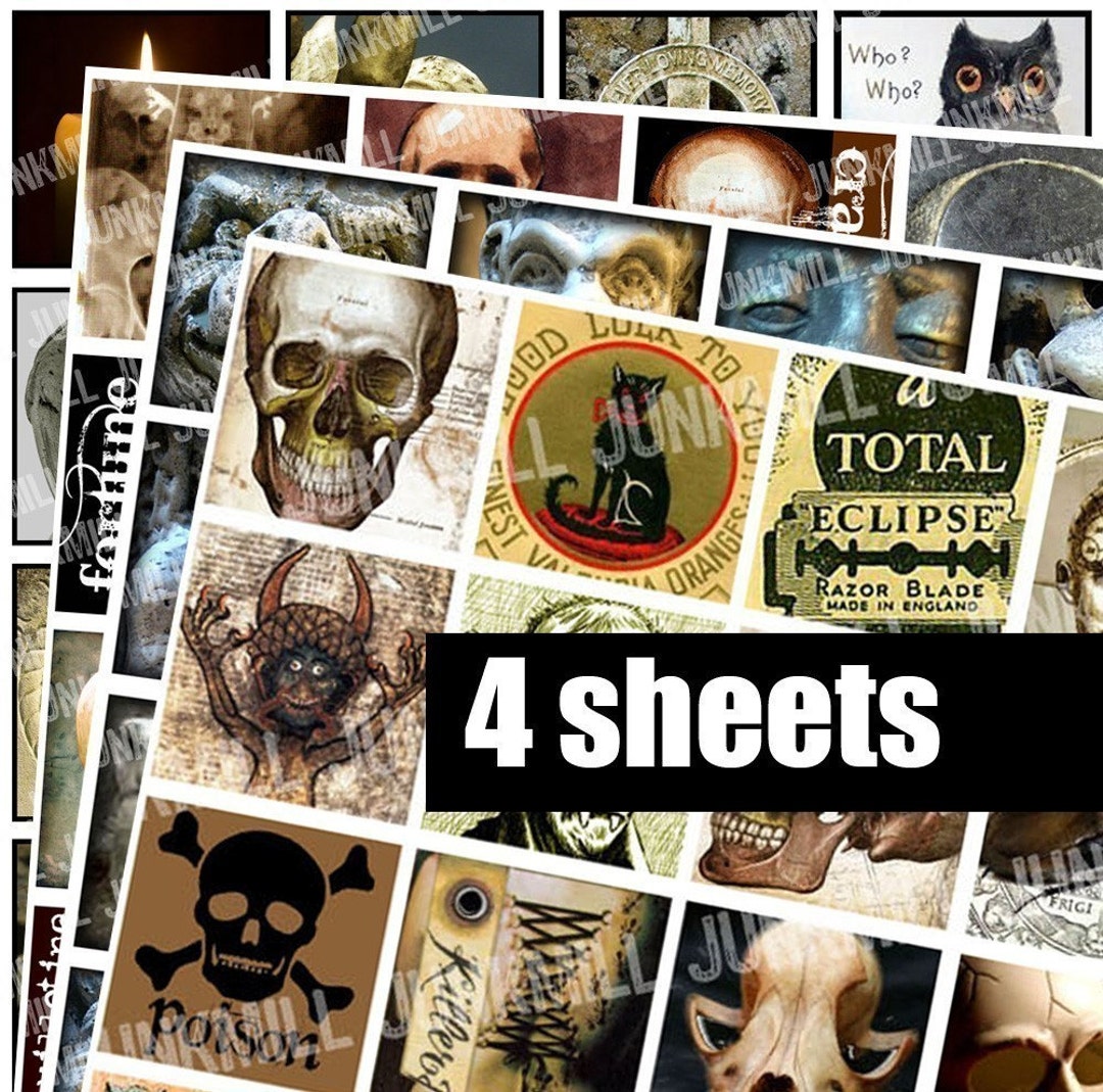 SPOOKTACULAR SQUARES - Digital Printable Collage Sheets - Halloween ...