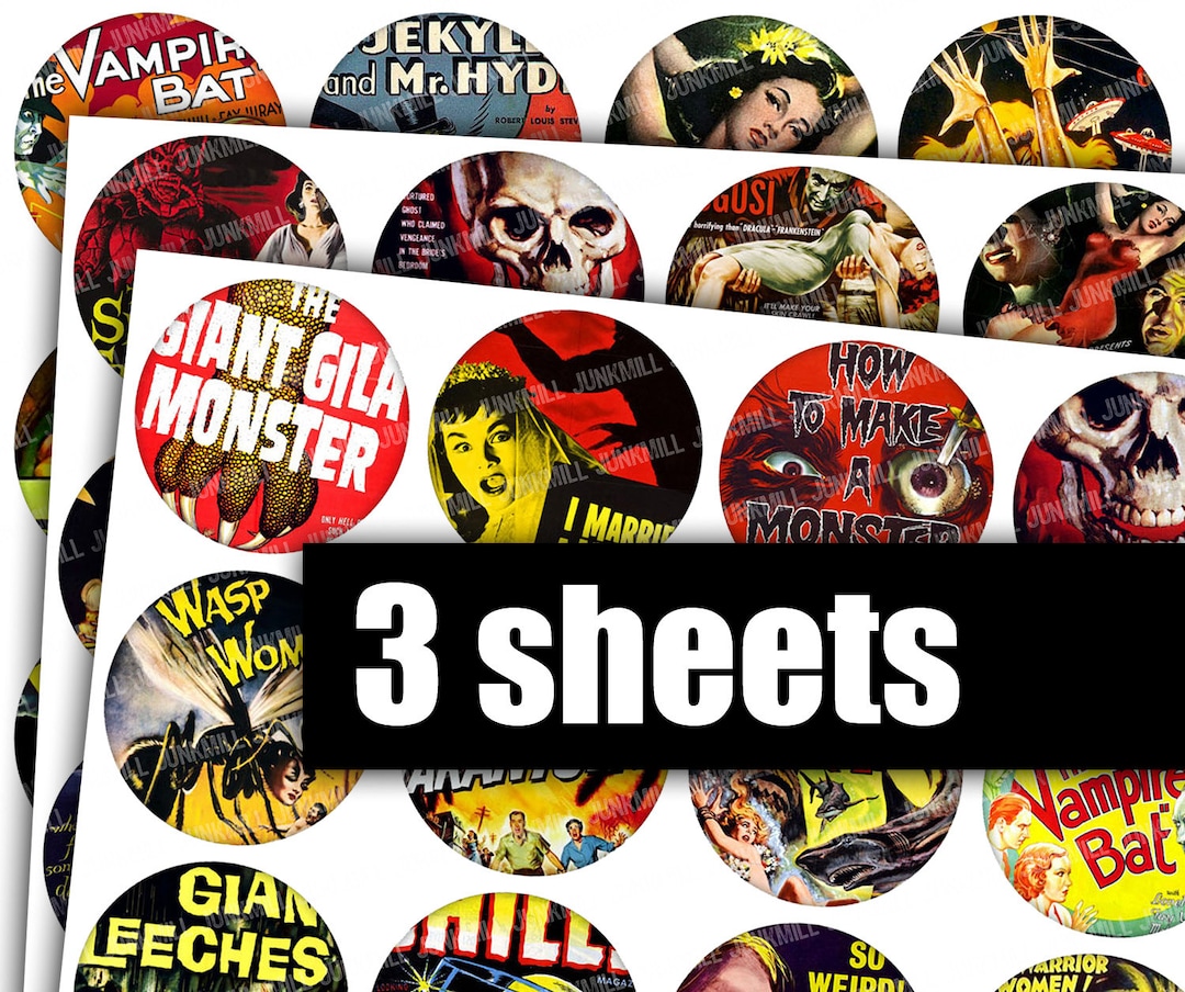 CULT CLASSICS - Digital Printable Collage Sheet - Retro Science Fiction ...