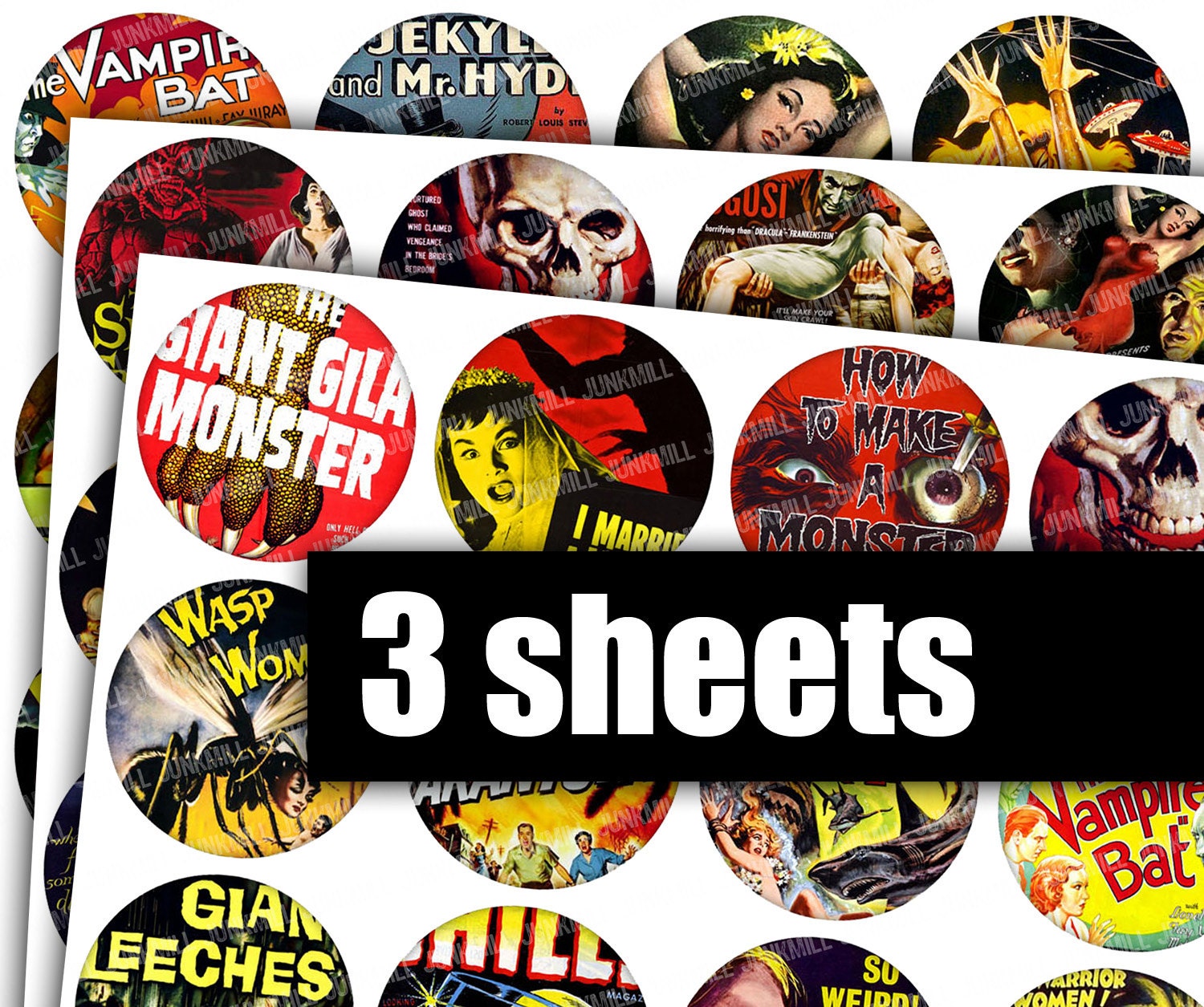 CULT CLASSICS Digital Printable Collage Sheet Retro | Etsy