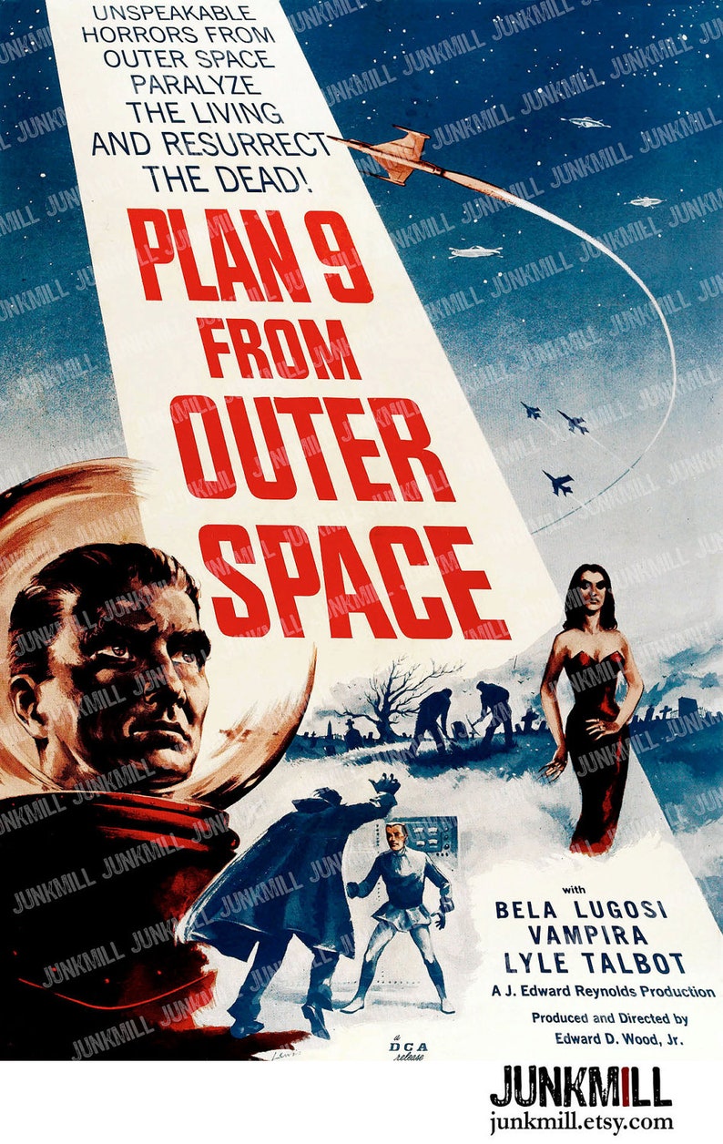 PLAN 9 Large Digital Printable Image Vintage Ed Wood | Etsy