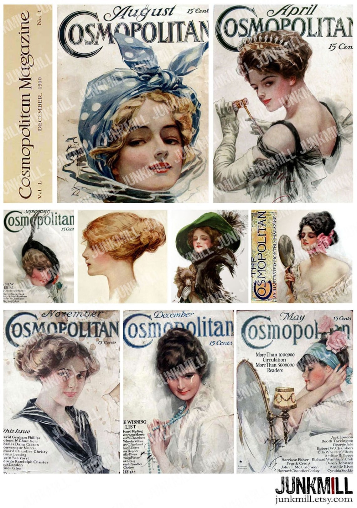 COSMO GIRLS Digital Printable Collage Sheet Victorian - Etsy