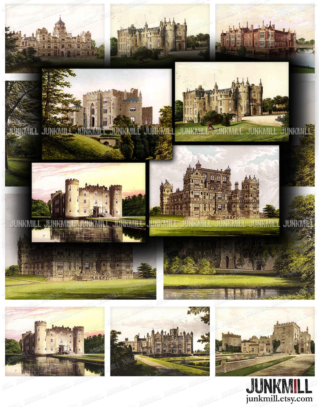 CASTLES - Digital Printable Collage Sheet - Medieval Renaissance ...