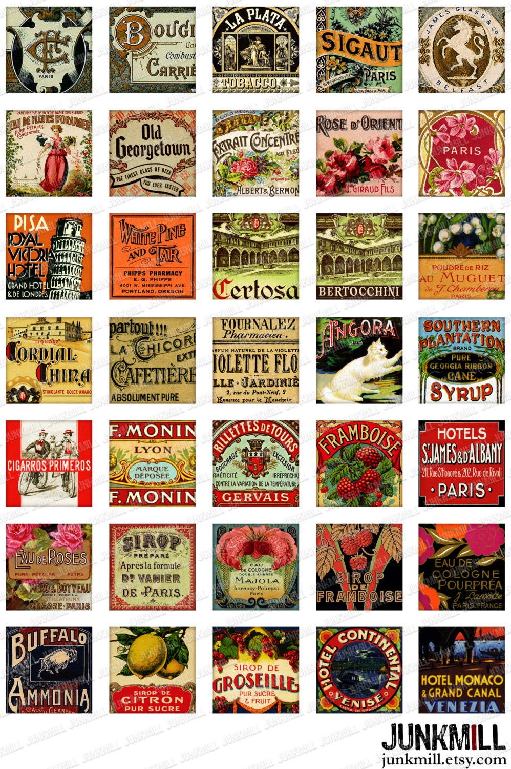 LITTLE LABELS Digital Printable Collage Sheet Variety Mix - Etsy UK