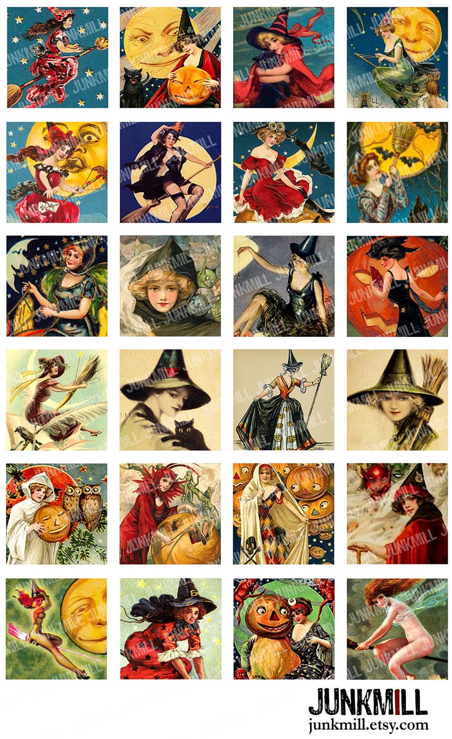 WISTFUL WITCHES Digital Printable Collage Sheet 1 - Etsy