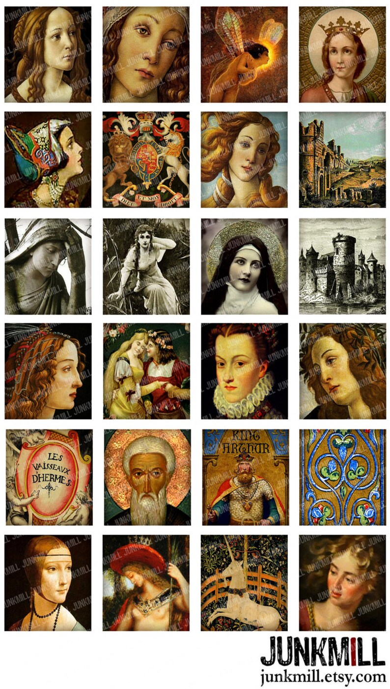 ROYAL QUEENS Digital Printable Collage Sheet Medieval - Etsy