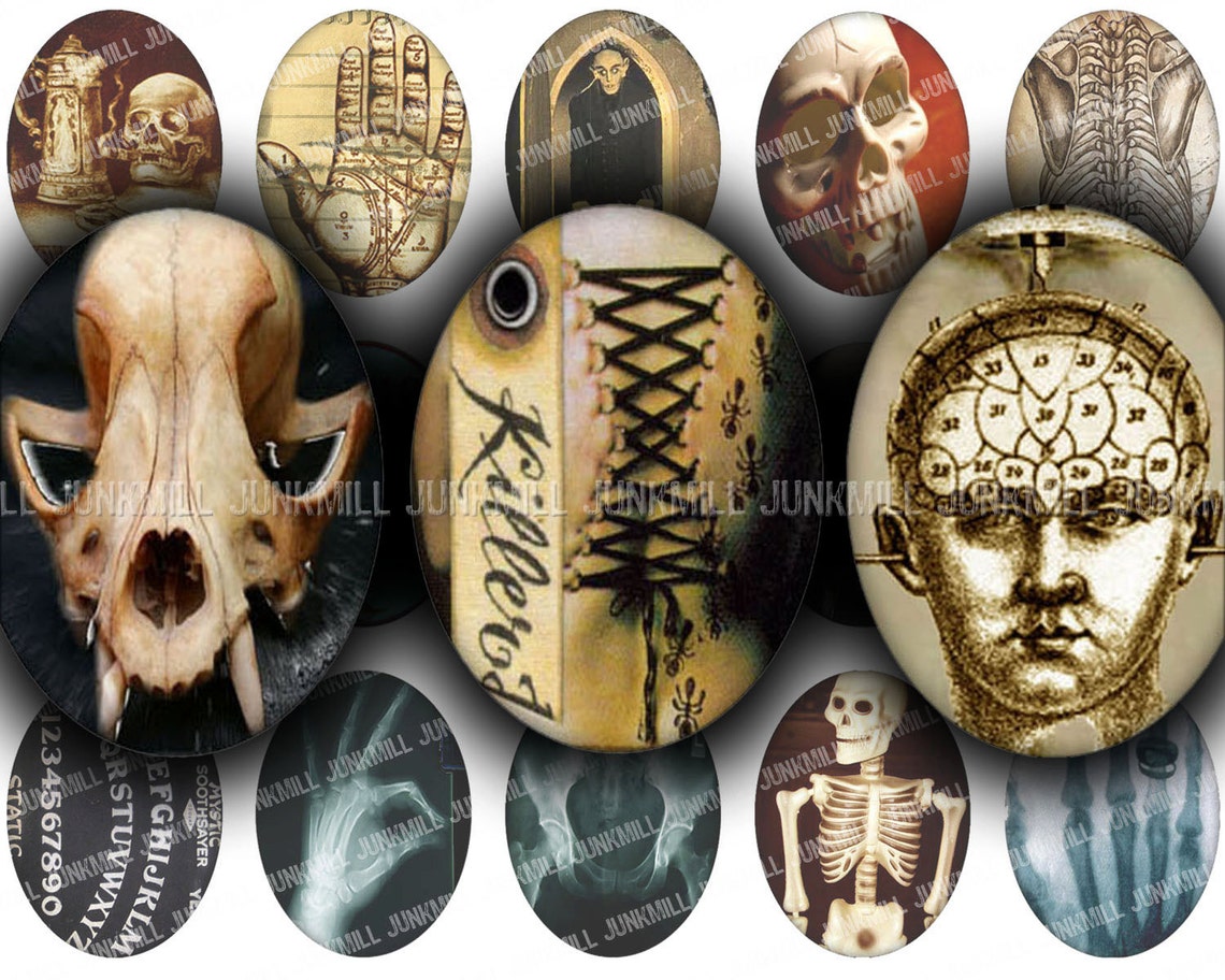 MACABRE OVALS Digital Printable Collage Sheet Vintage | Etsy