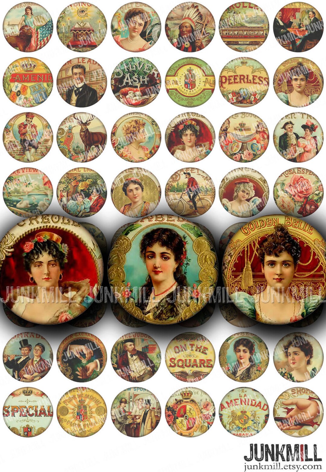 HUMIDOR - Digital Printable Collage Sheet - Vintage Rococo Cigar Box ...