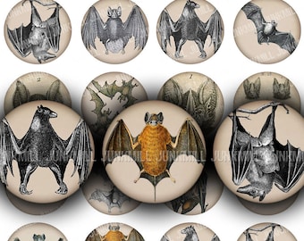 BATS Digital Printable Collage Sheet 1 Circles 25 - Etsy