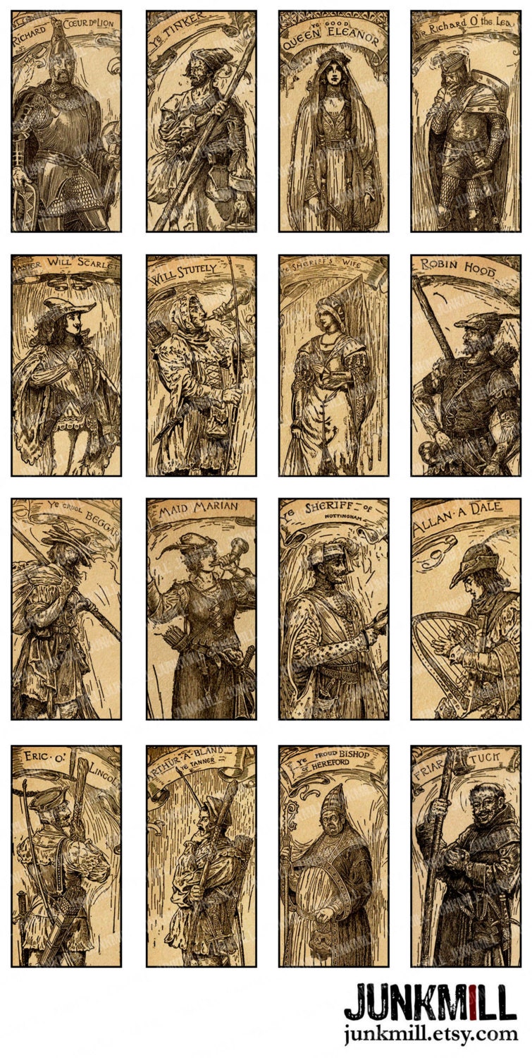 ROBIN HOOD Digital Printable Collage Sheet Medieval - Etsy
