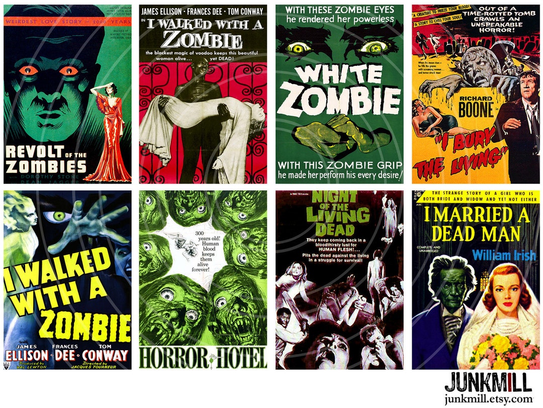 Zombies - Digital Printable Collage Sheet - Cult Classic Horror Movie ...