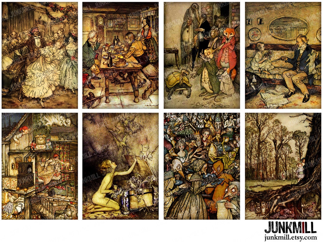 ARTHUR RACKHAM - Digital Printable Collage Sheet - Gothic Victorian ...