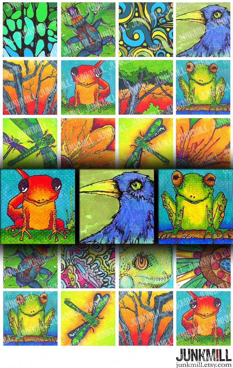 ILLUSTRATED INCHIES Digital Printable Collage Sheet - Etsy