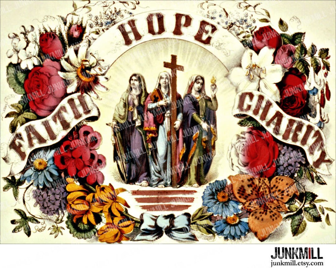 TRINITY - Digital Printable Image - Victorian Lithograph Print With ...