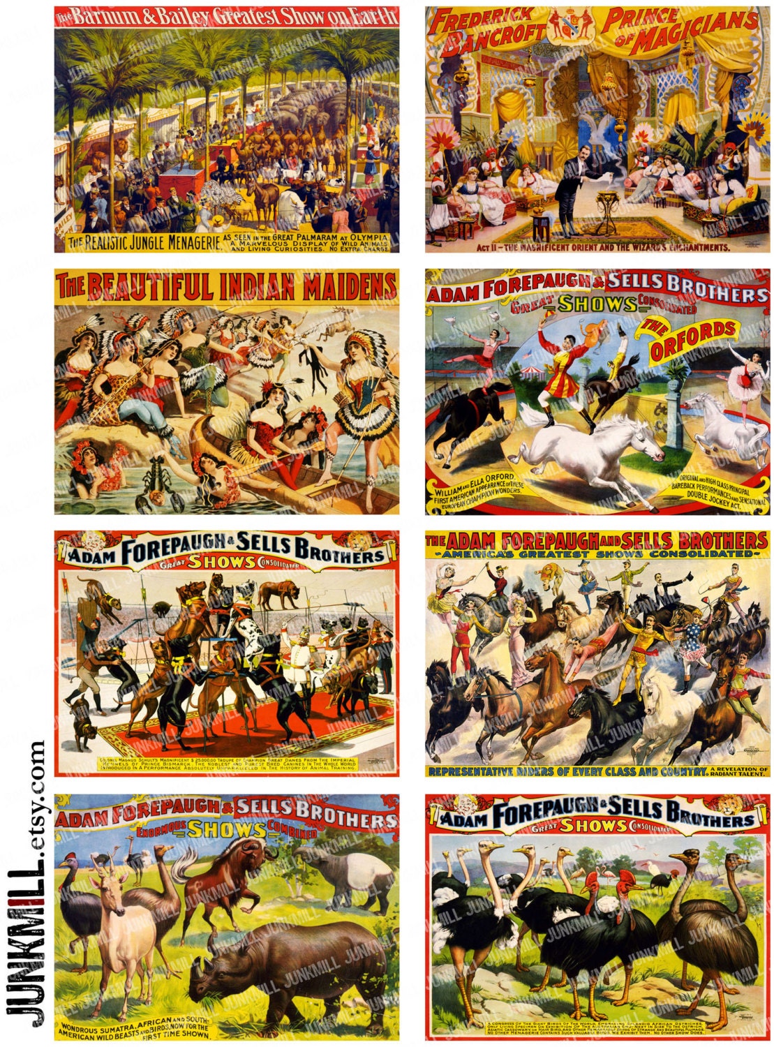 BIG TOP Digital Printable Collage Sheet Vintage Circus - Etsy