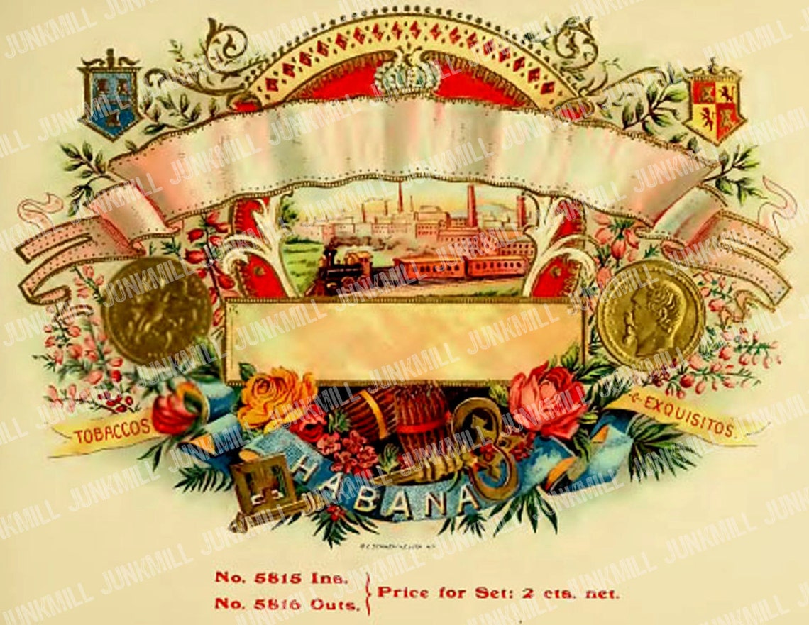 CIGAR BOX BORDERS - 4 Large Digital Printable Images - Vintage Cigar ...