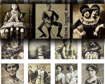 HUMAN ODDITIES Digital Printable Collage Sheet Vintage | Etsy