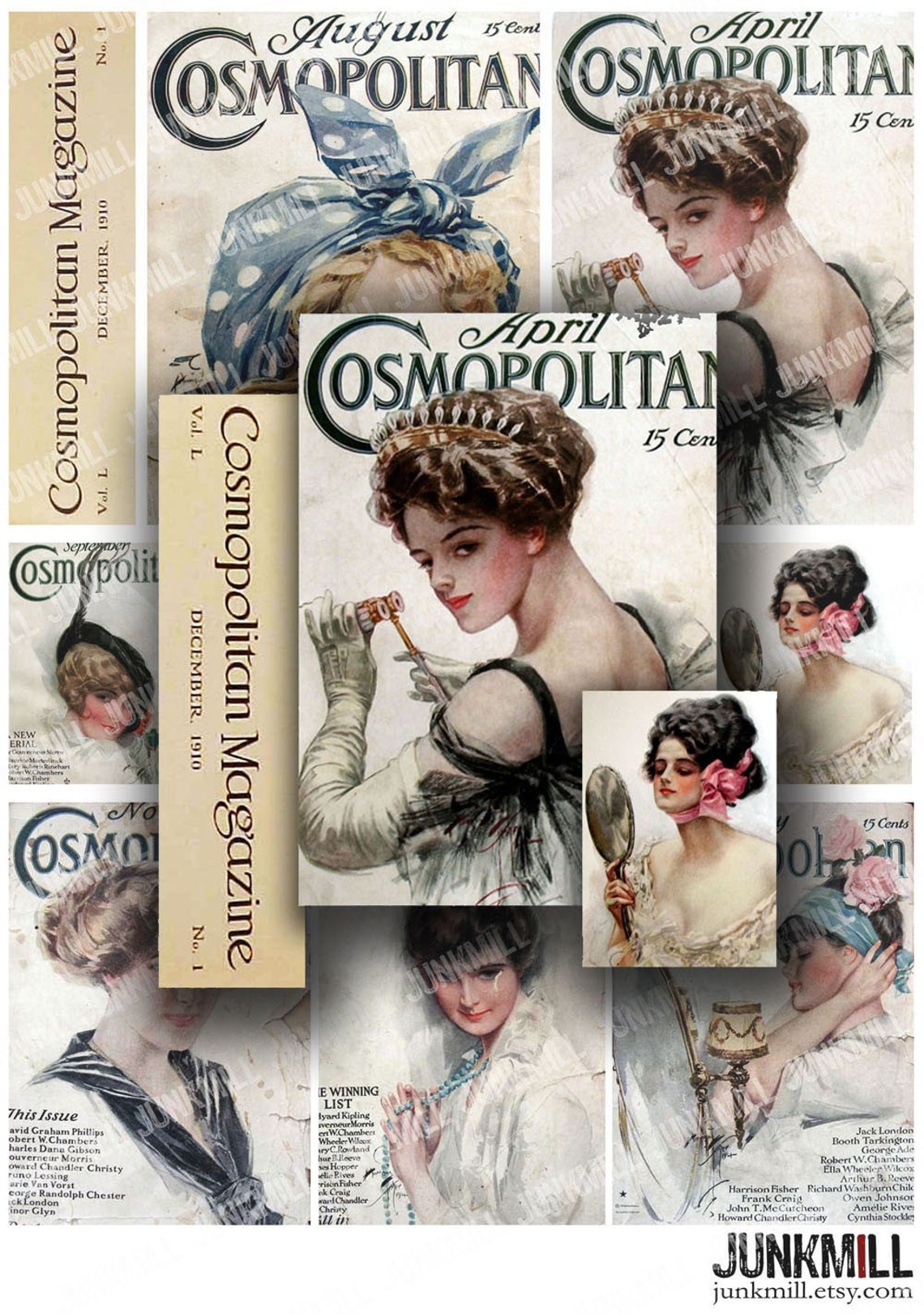 COSMO GIRLS Digital Printable Collage Sheet Victorian - Etsy