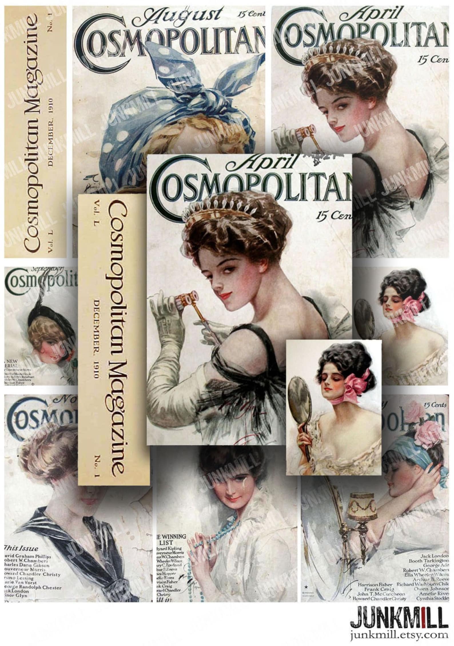 COSMO GIRLS Digital Printable Collage Sheet Victorian - Etsy