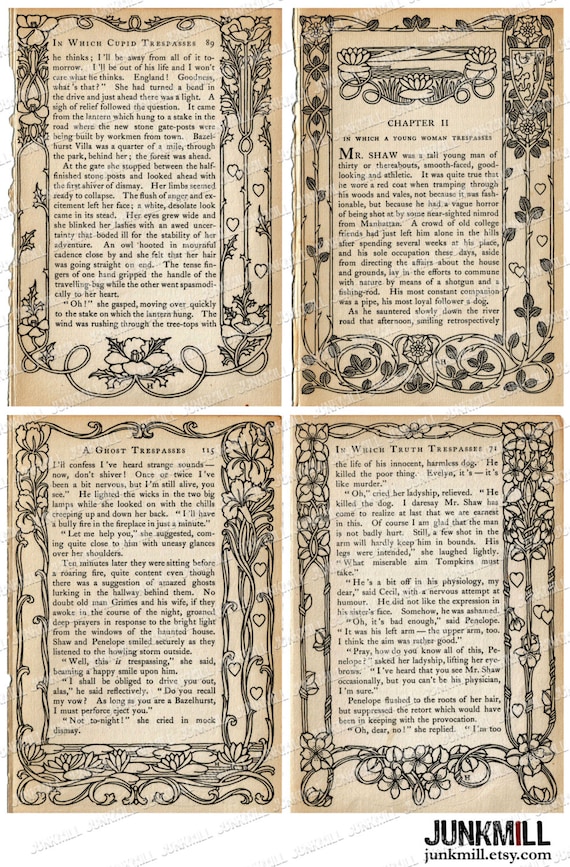 Vintage Book Border