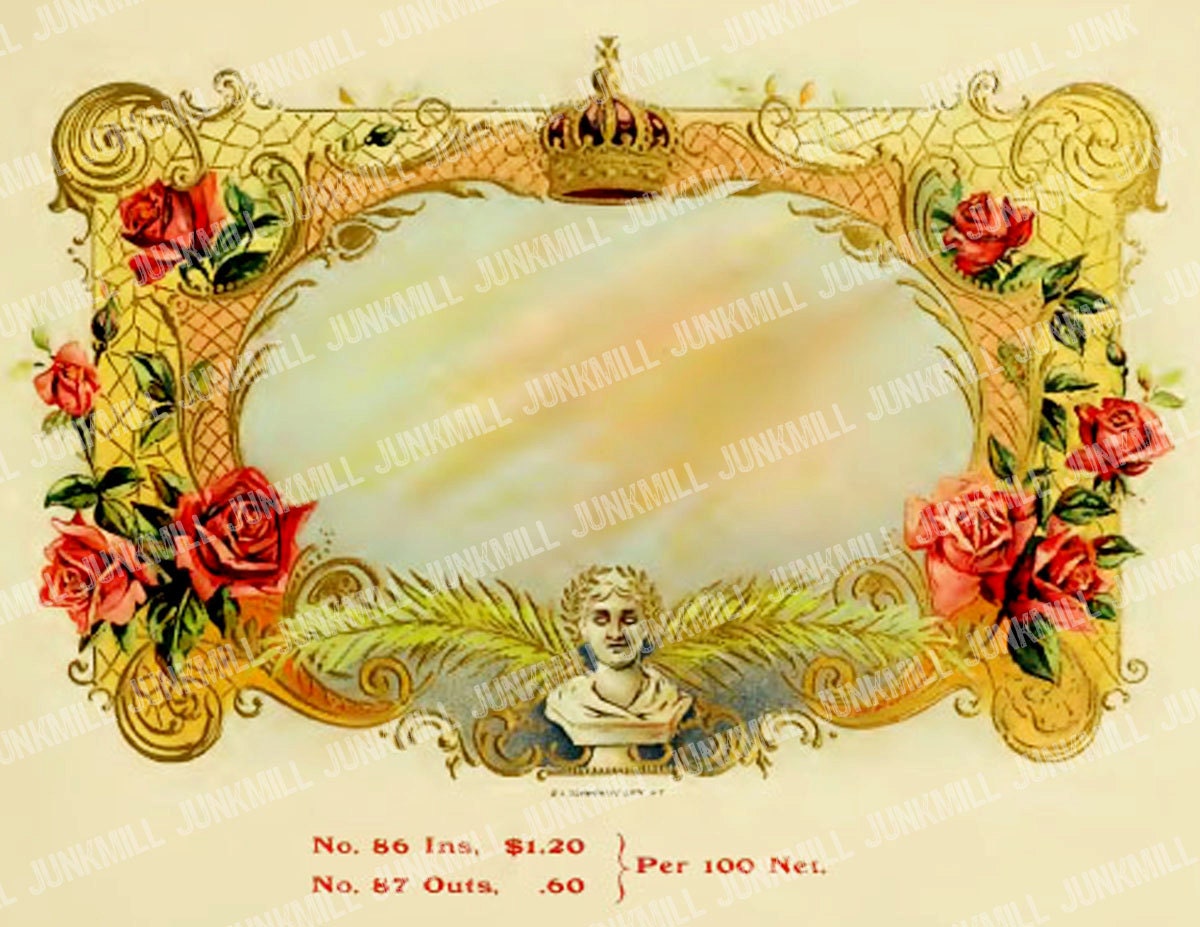 CIGAR BOX BORDERS - 4 Large Digital Printable Images - Vintage Cigar ...