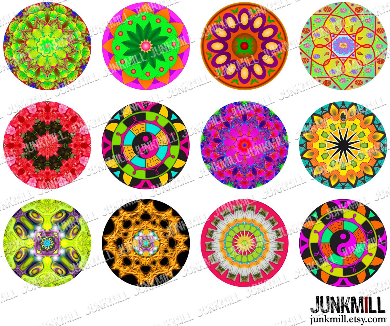 MANDALA Digital Printable Collage Sheet 1 Circles - Etsy