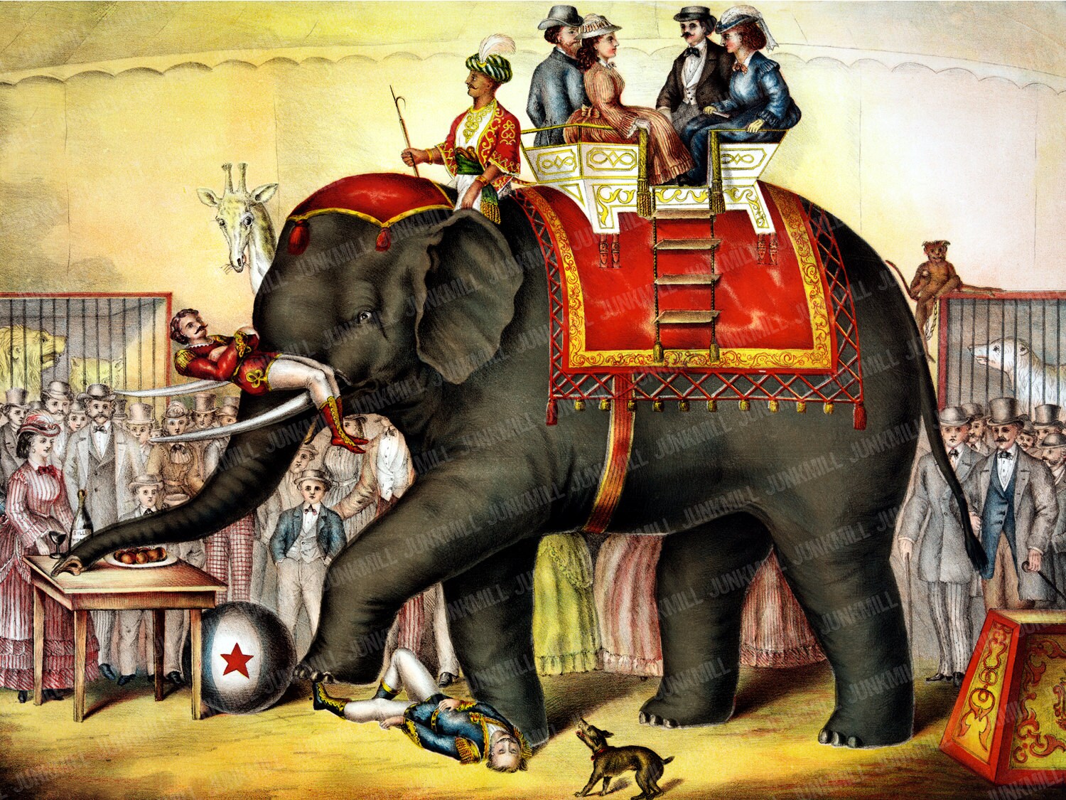 BIG TOP - Extra Large Digital Printable Images - Vintage Circus Animal ...