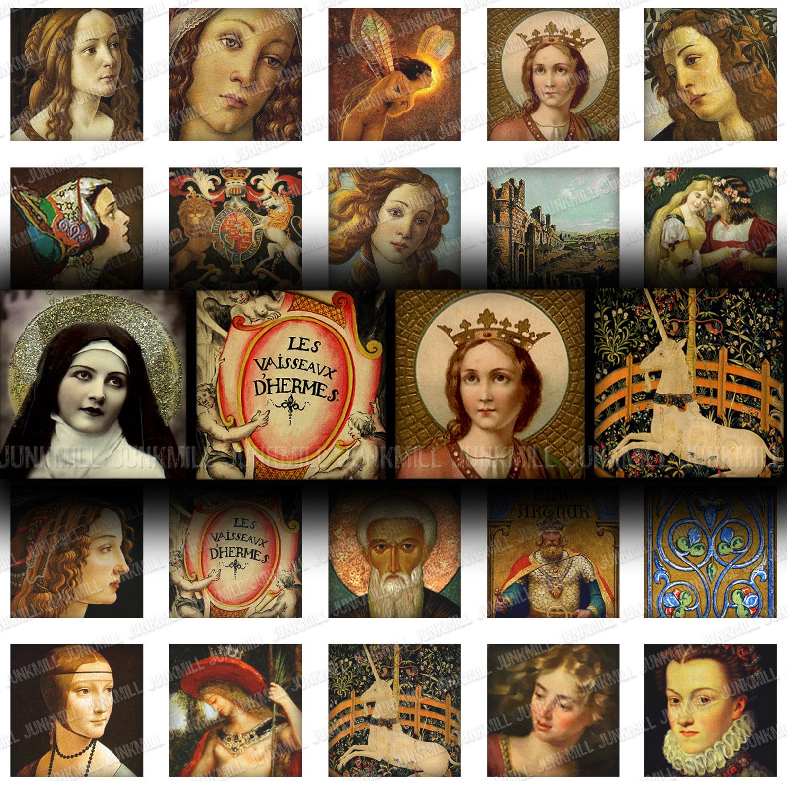 ROYAL QUEENS Digital Printable Collage Sheet Medieval - Etsy