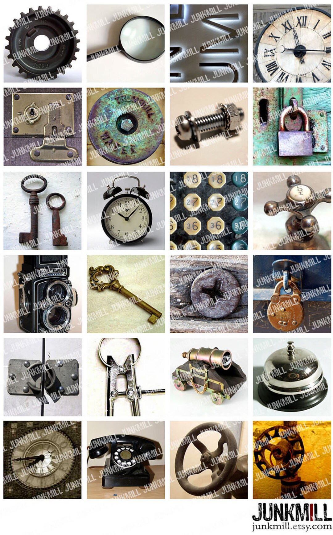 STEAMPUNK PARTS - Digital Printable Collage Sheet - Vintage Industrial ...