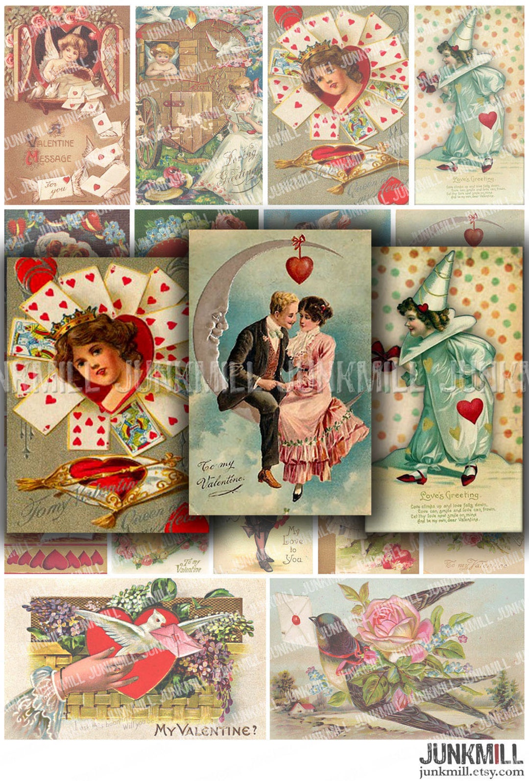 L'AMORE - Digital Printable Collage Sheet - Victorian Valentines ...