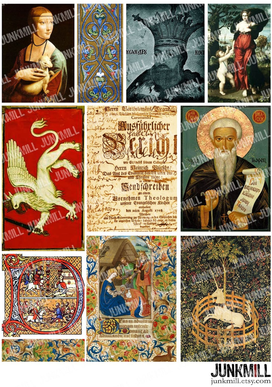 MIDDLE AGES - Digital Printable Collage Sheet - King Arthur ...