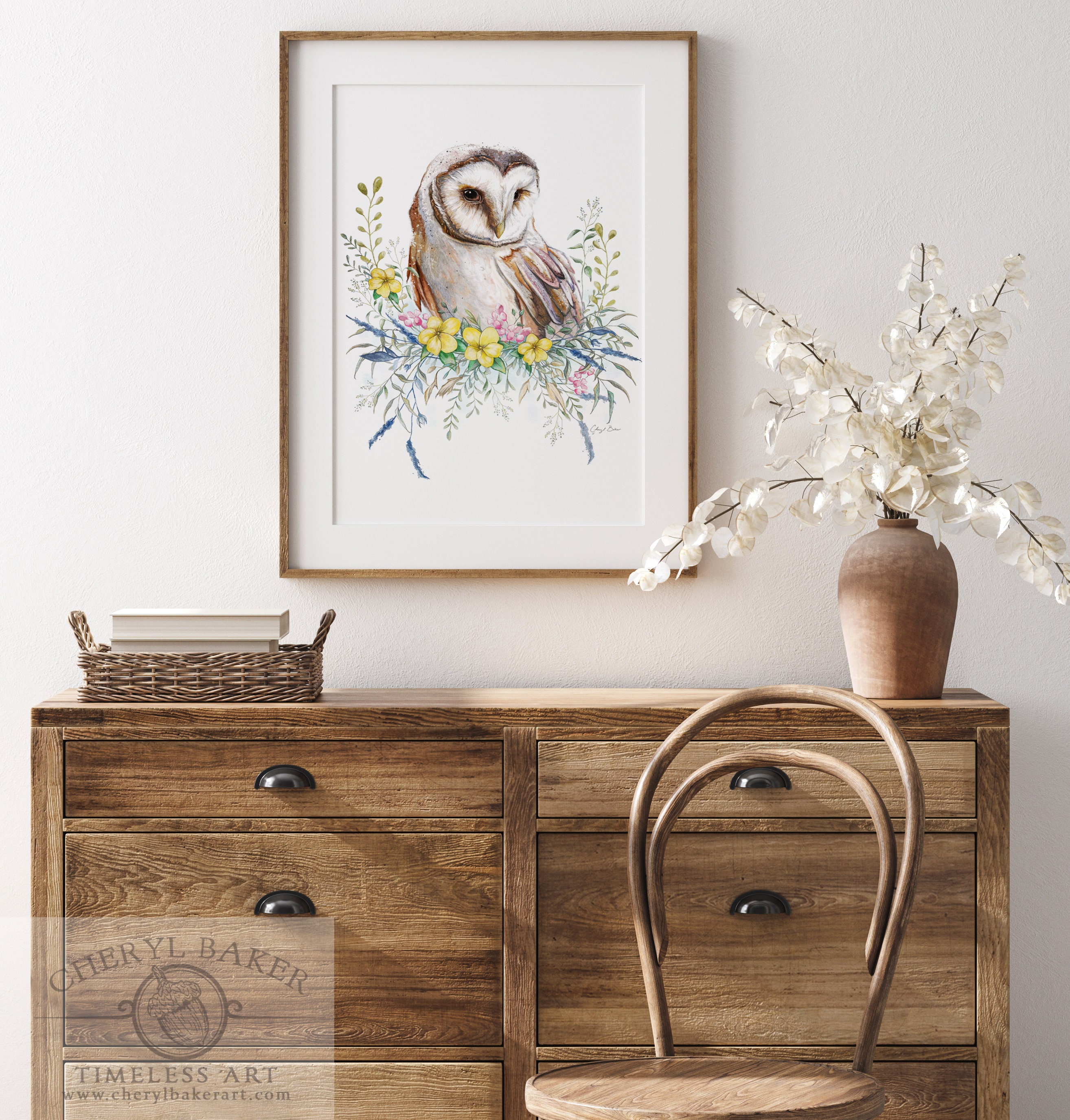 Owl Watercolor Printable Barn Owl Art Prints Owl Painting | Etsy