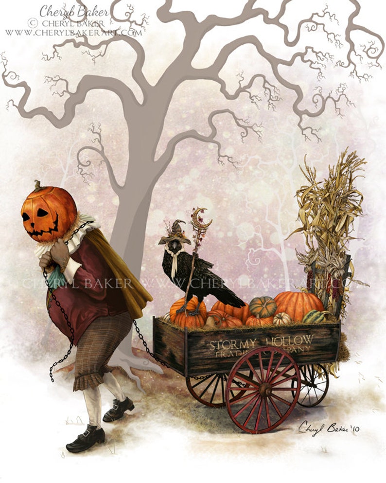 Whimsical Art the Pumpkin King Halloween Decor Halloween - Etsy